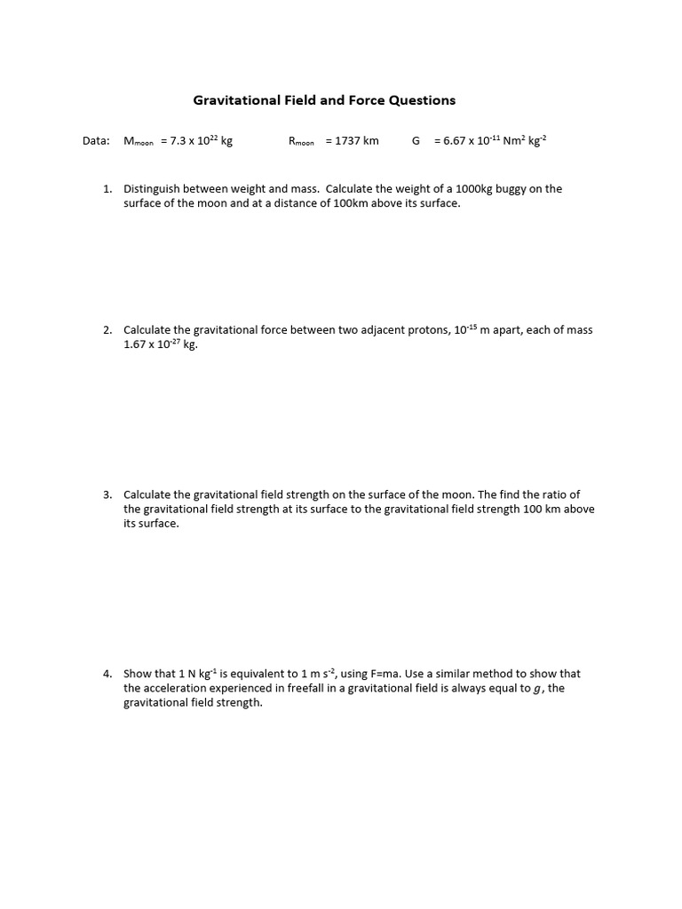 Week 1 - Gravity | PDF | Teaching Methods & Materials | Science ...