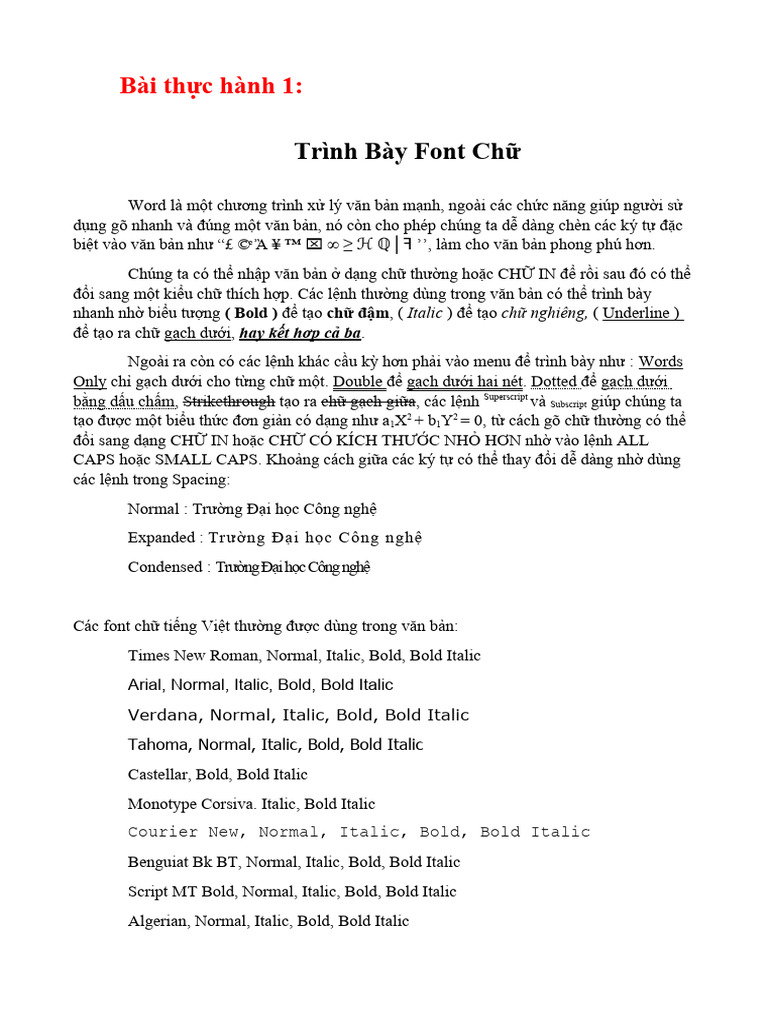 Trình Bày Font Chữ | PDF