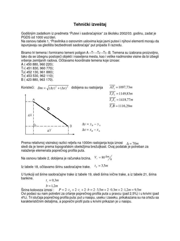 Primer Putevi I Saobraćajnice | PDF