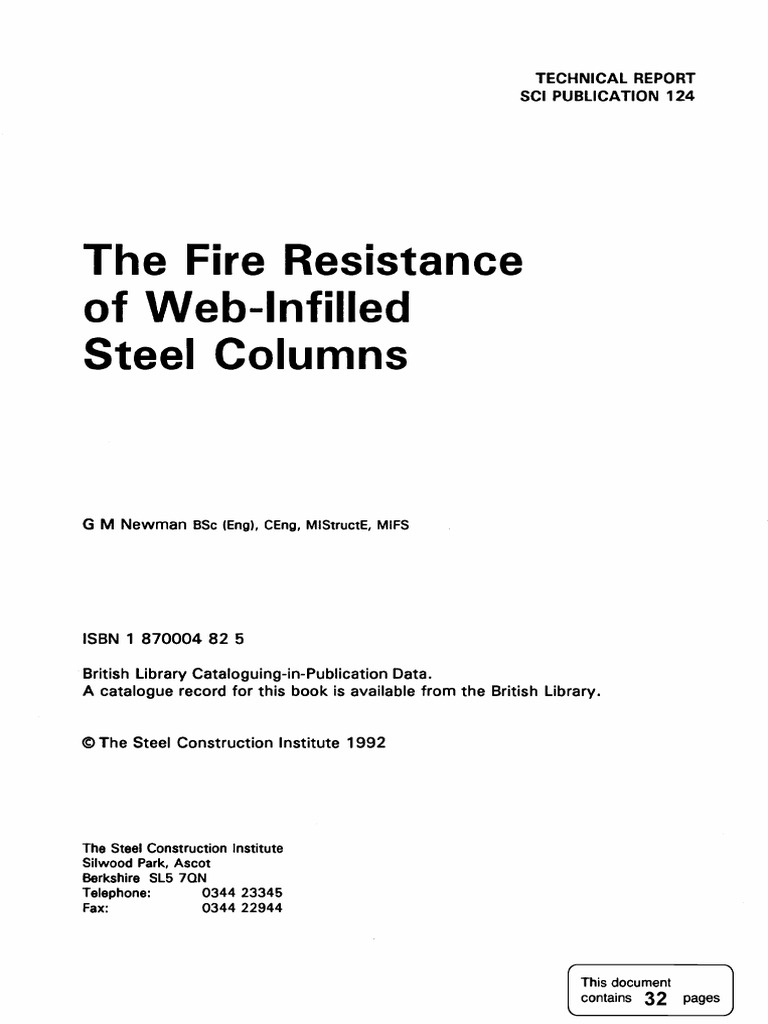 Fire Resistance of Web-Infilled Columns | PDF | Bending | Buckling