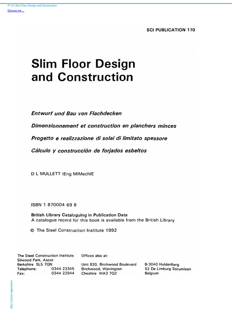 P110 Slim Floor Design and Construction | PDF | Technology & Engineering