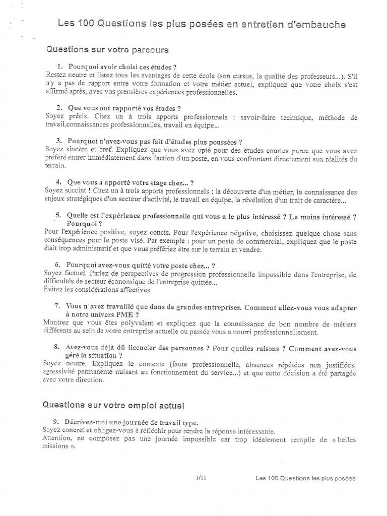 Les 100 Questions | PDF