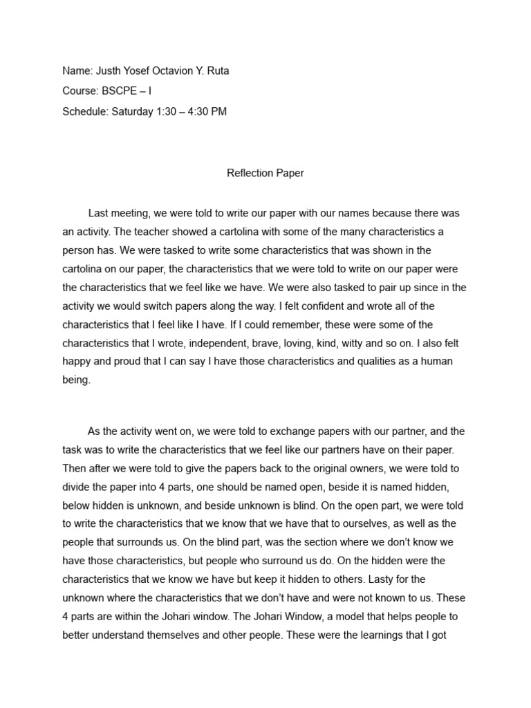 Ruta NSTP Reflection Paper 2 | PDF