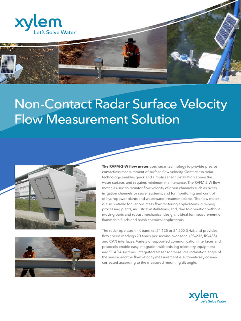 Xylem RVFM 2w Flow Meter Datasheet | PDF