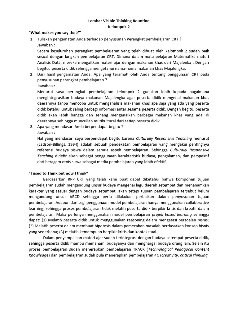 Visible Thinking Routine Pdf