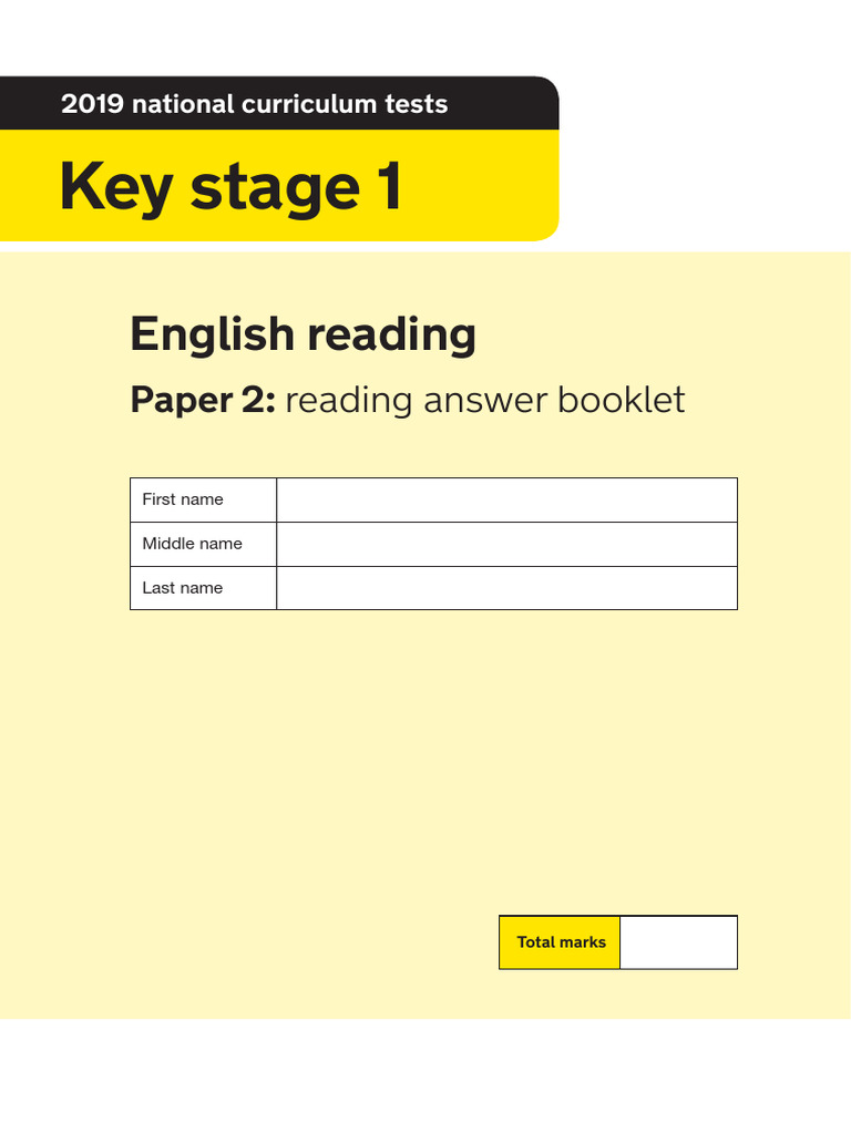 2019 Key Stage 1 Year 2 - English Reading Test Paper 2 Reading Answer ... 2019 Key Stage 1 Year 2 - English Reading Test Paper 2 Reading Answer ...