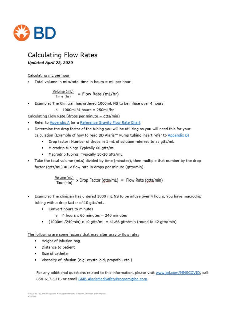 Calculating Flow Rates | PDF | Intravenous Therapy | Flow Measurement