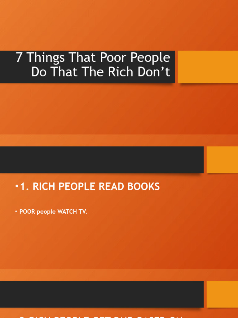 7 Things Rich People Do | PDF
