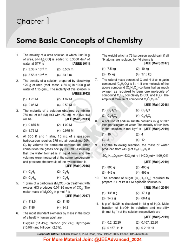 Chemistry Archive - Jee (Main) | PDF