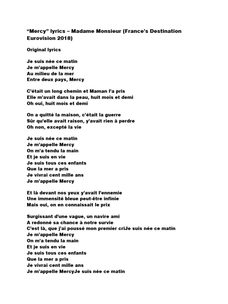 French Lyrics | PDF | Musique latino-américaine | Musiciens