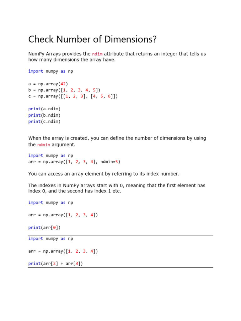 Numpy Basics | PDF Numpy Basics | PDF