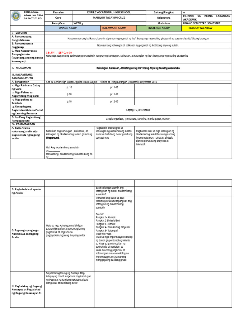 DLL Fil Akad 3 | PDF