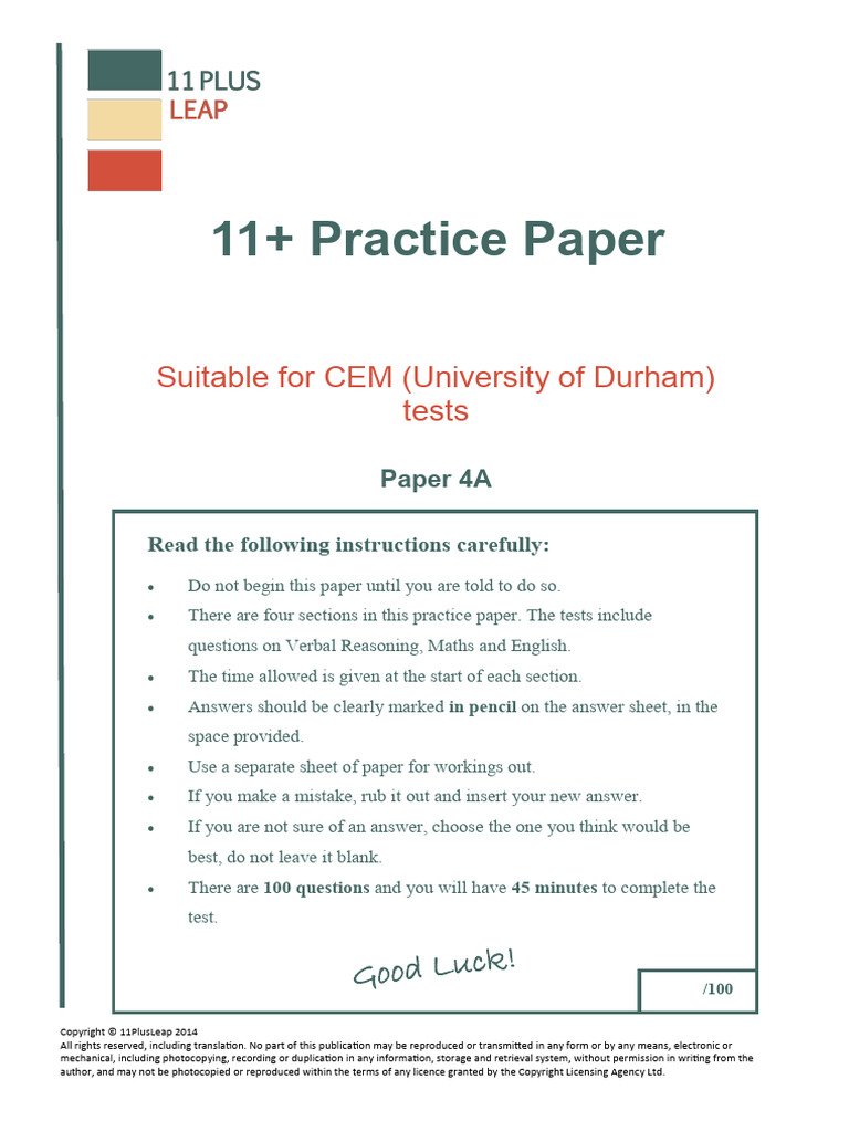 11 Plus Leap CEM4 A | PDF