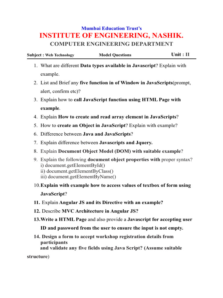 Institute of Engineering, Nashik | PDF