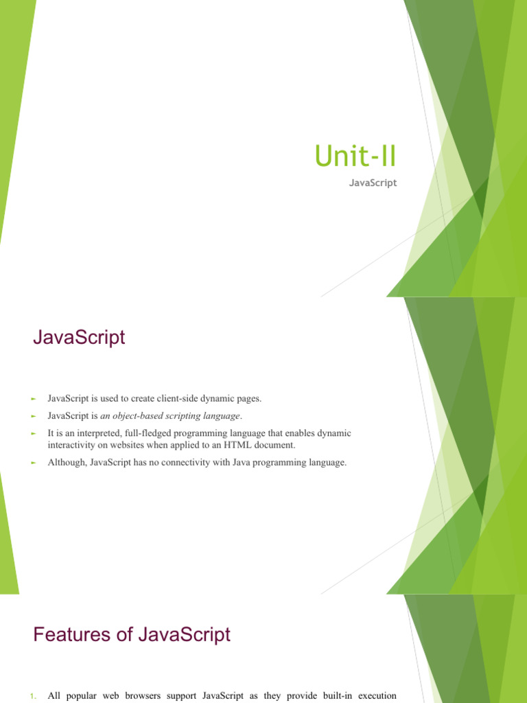 WT PPT U2 | PDF | Java Script | Dynamic Web Page WT PPT U2 | PDF | Java Script | Dynamic Web Page