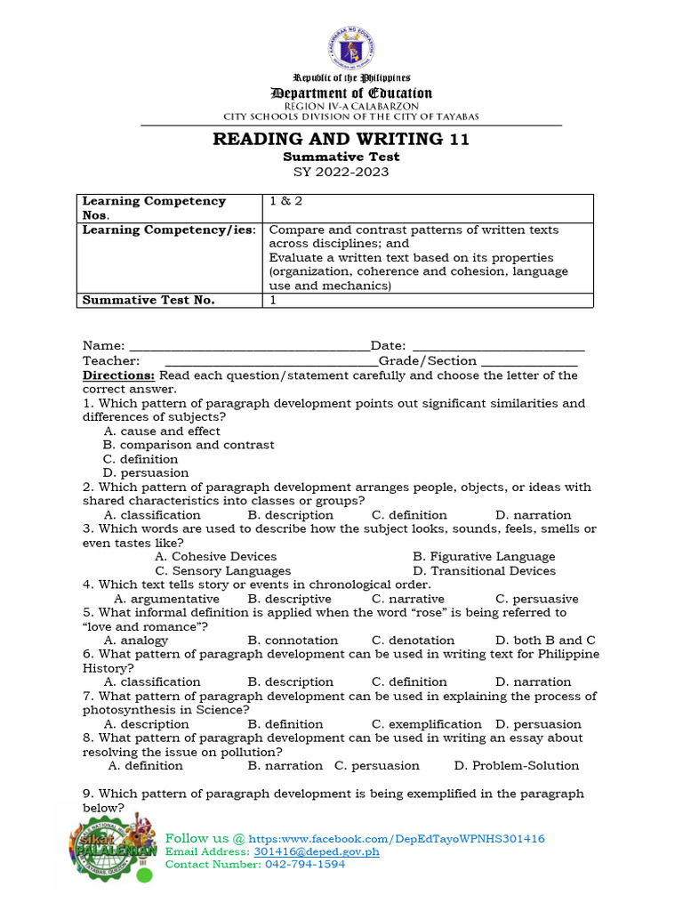 Summative Quiz | PDF