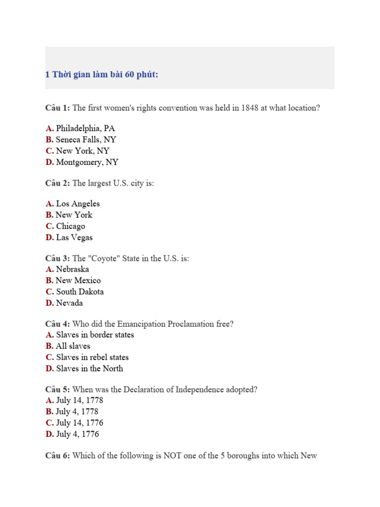 Bai Kt Van Hoa My B1 Pdf Travel