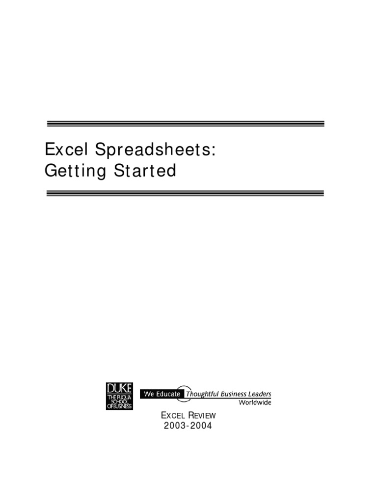 Excel - Gettingstarted - 2001 | PDF | Microsoft Excel | Spreadsheet