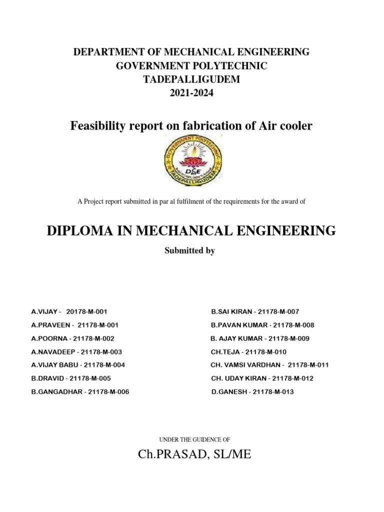 Air Cooler Project Report | PDF | Air Conditioning