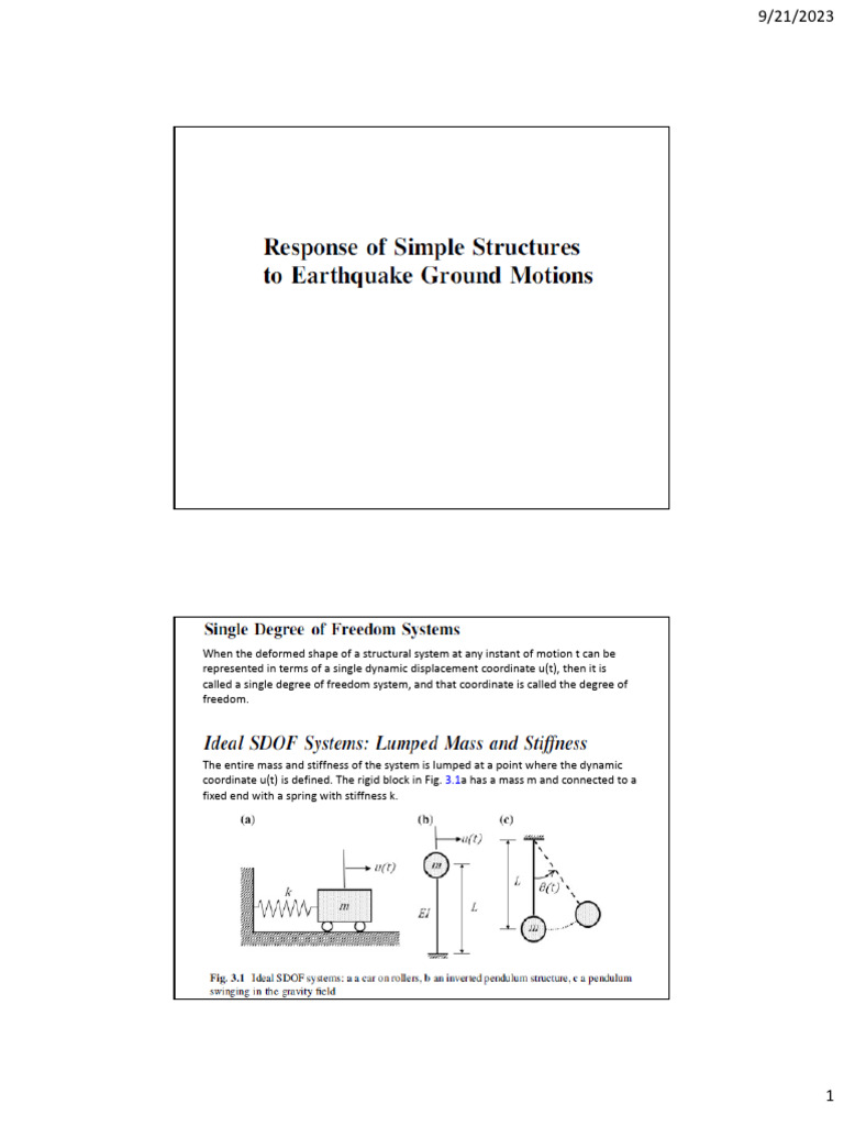 2 - Response of Simple Structure To Earthquake Ground Motion | PDF