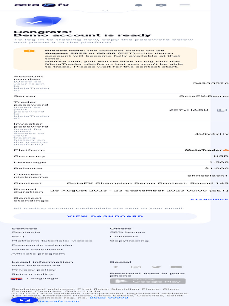 OctaFX Demo Account Setup Guide | PDF | Business | Computers