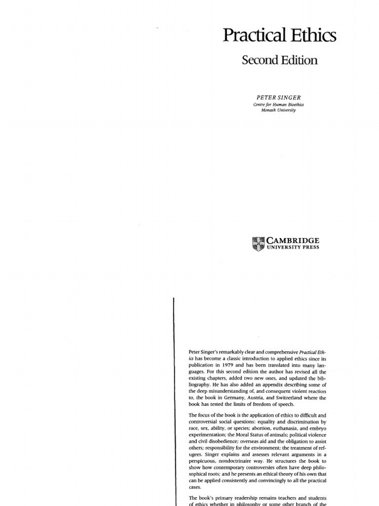 Peter Singer - Practical Ethics | PDF