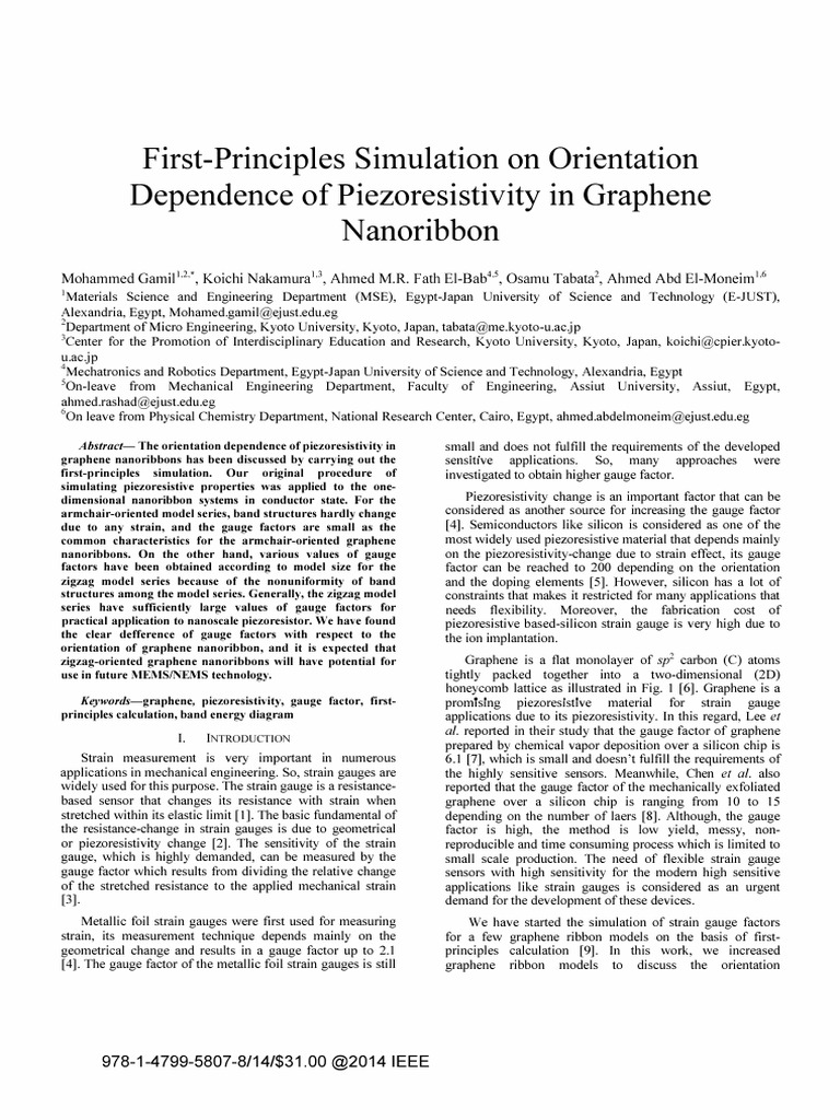 First-Principles Simulation On Orientation | PDF | Graphene | Electrical Resistivity And ...
