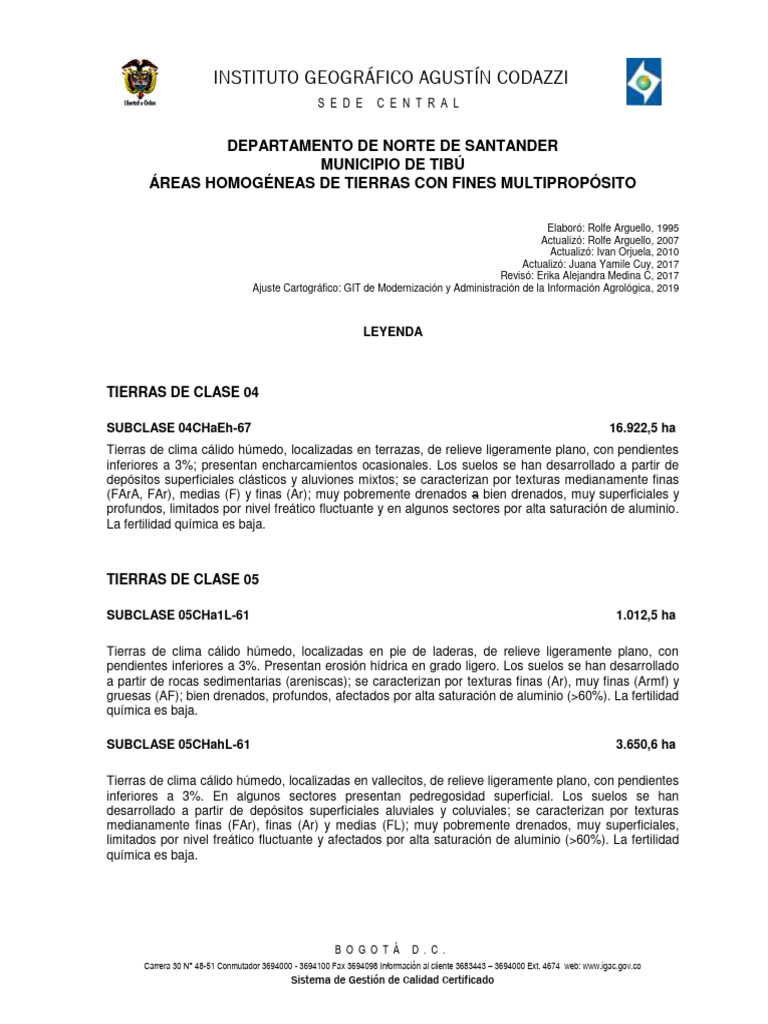 Uso de Suelos Tibu - Colombia en Mapas | PDF