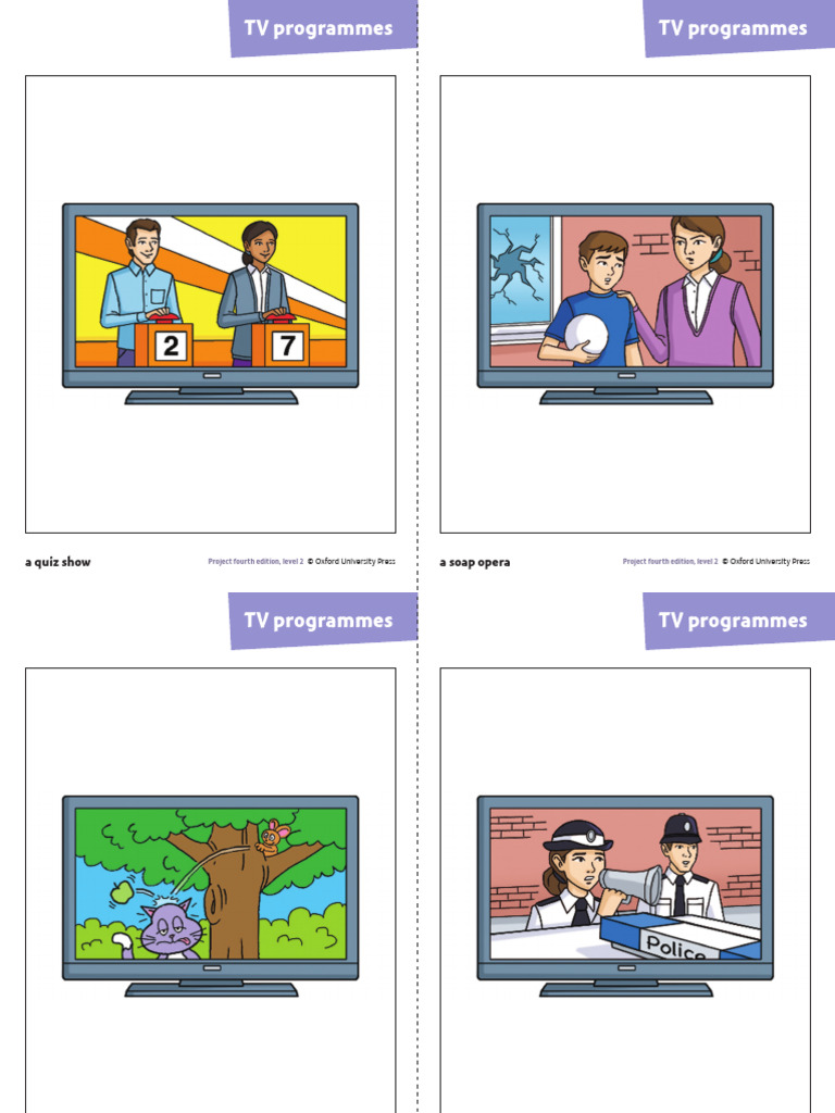 Project 4e Level 2 Unit 6 TV Programmes Flashcards | PDF