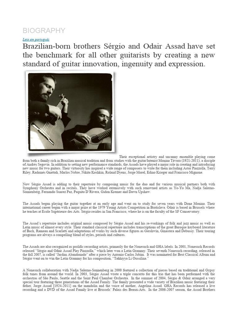 Assad Brothers | PDF | Classical Music | Performing Arts