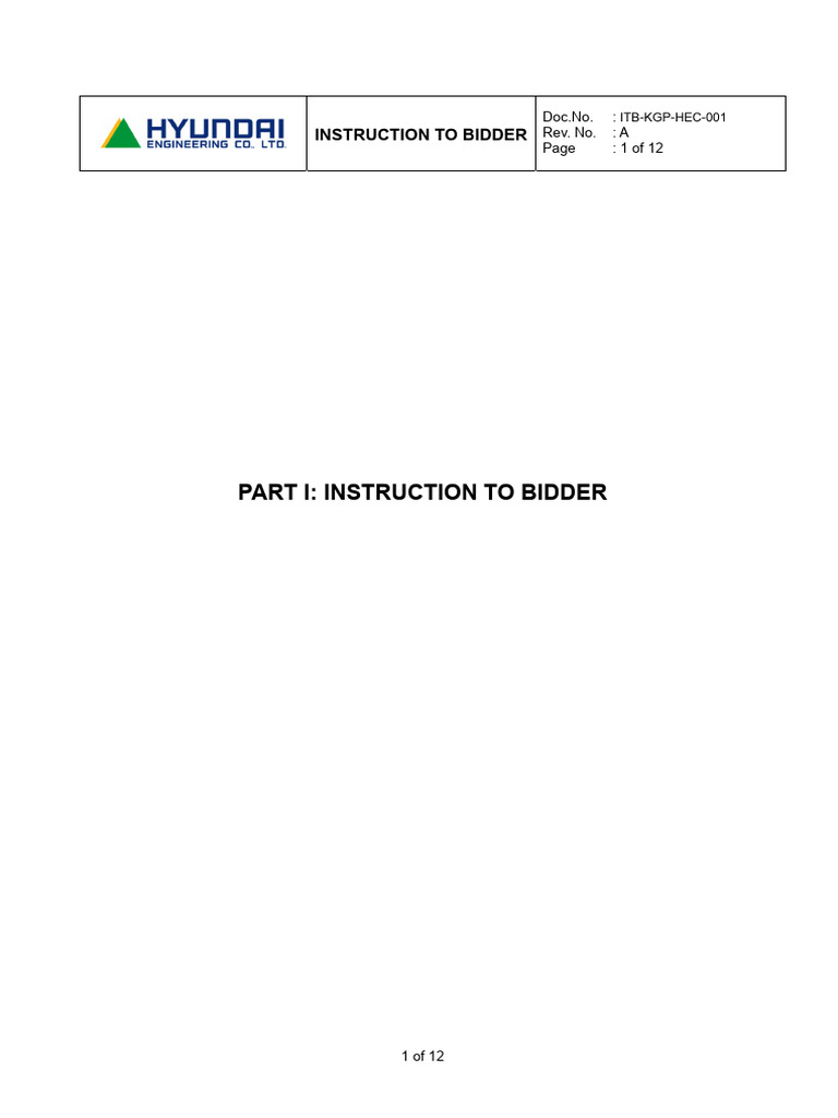 Part I-Instruction - To - Bidder | PDF