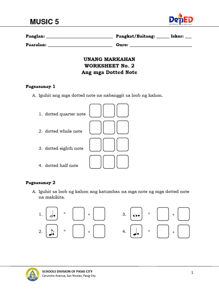 Music 5 - Q1 - DW2 | PDF