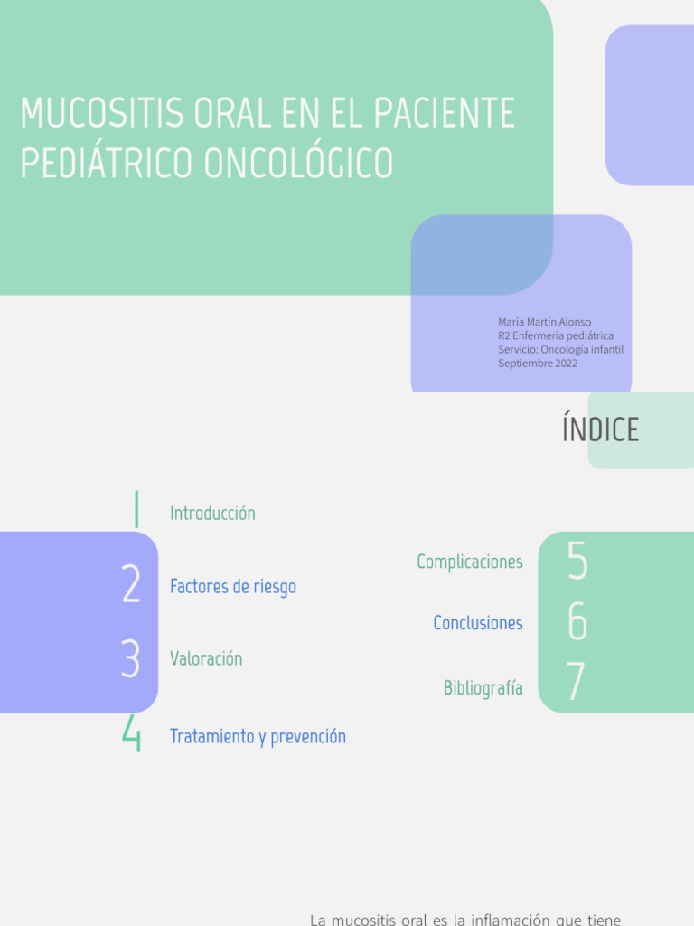 2022 Mucositis Oral en El Paciente Pediatrico Oncologico | PDF