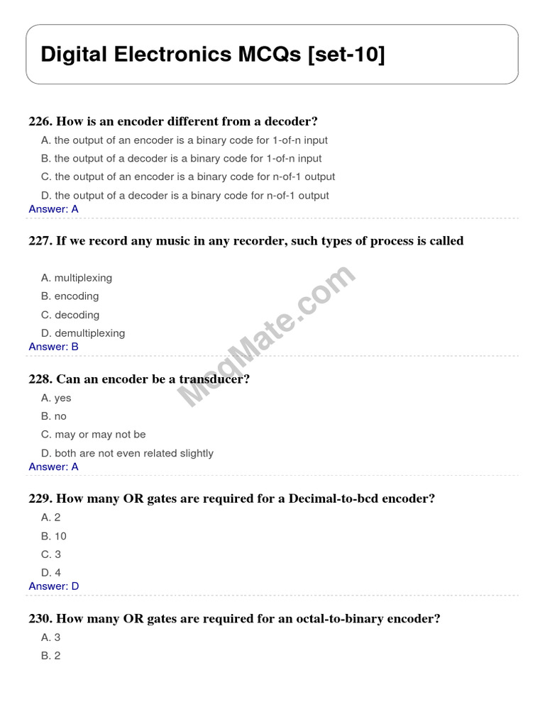 Digital Electronics Quiz | PDF | Computers | Technology & Engineering