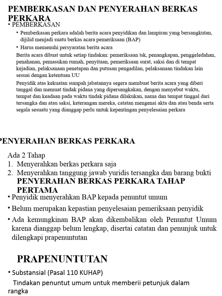 Proses Penyerahan Berkas Perkara KUHAP | PDF