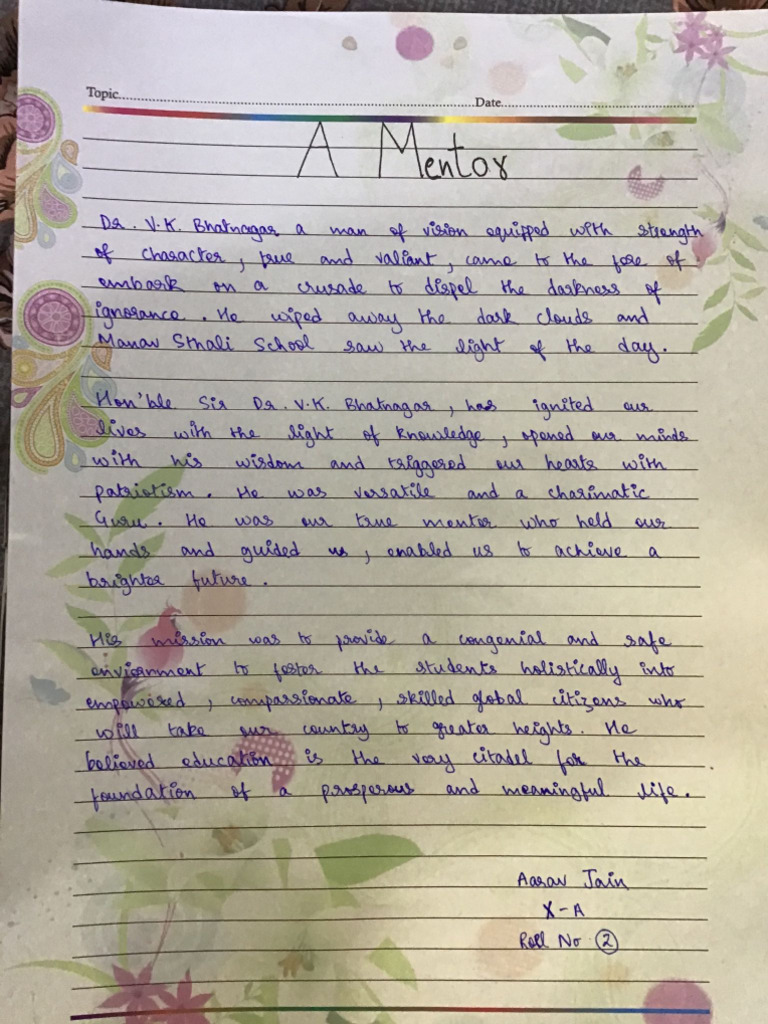 Essay on (A Mentor) | PDF