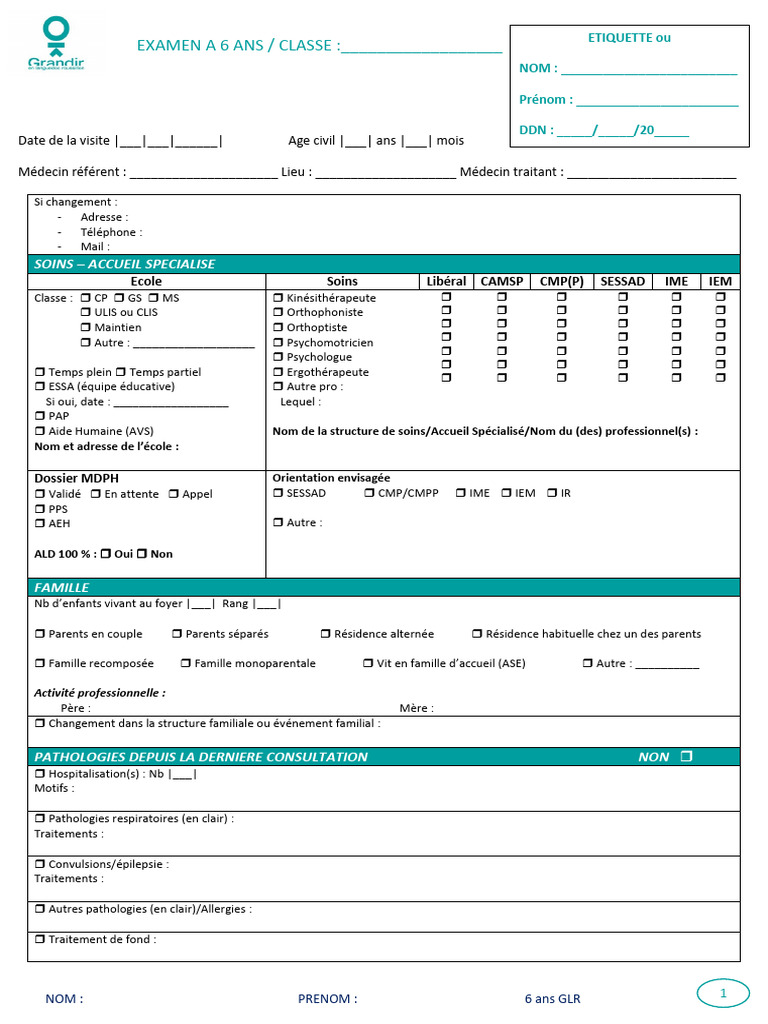 GLR Csuivi 6 Ans | PDF