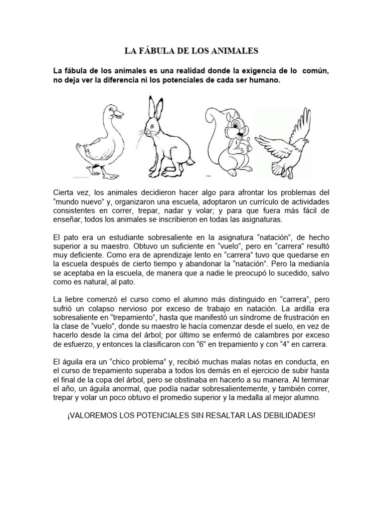 La Fábula de Los Animales | PDF