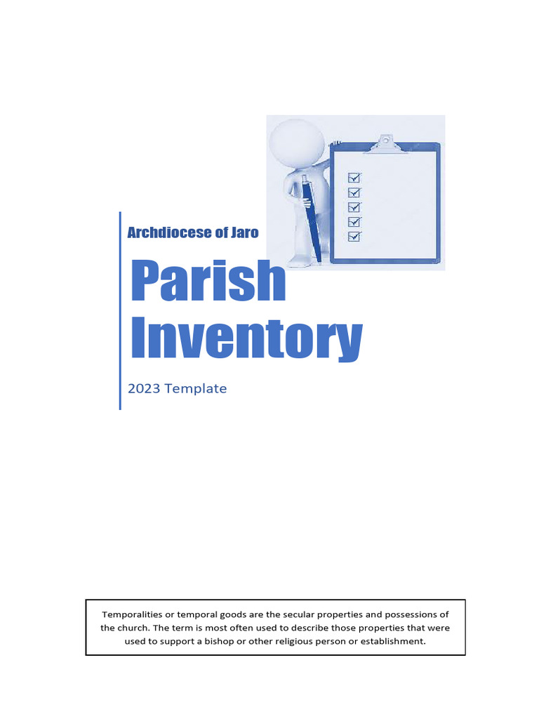 Church Property Inventory Template | PDF | Parish | Mass (Liturgy)