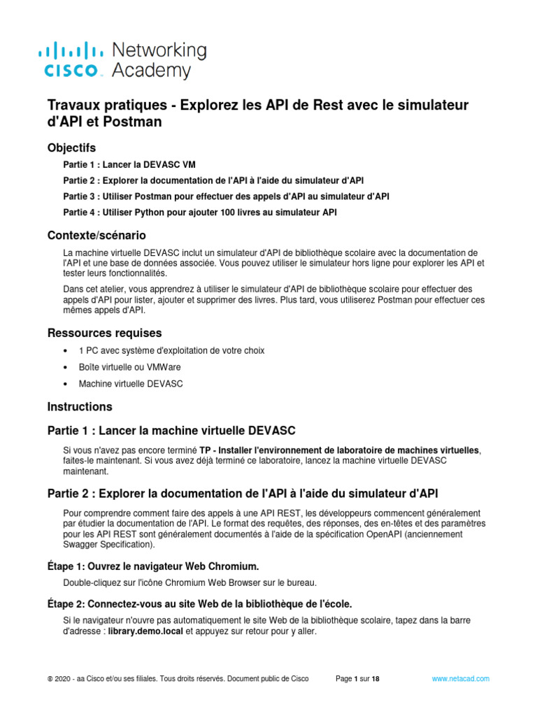 Lab - Explore REST APIs With API Simulator and Postman | PDF