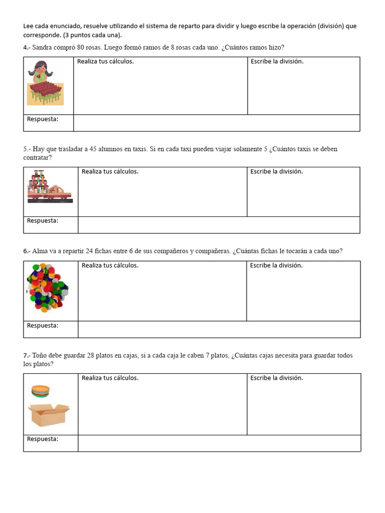 Problemas de División y Reparto | PDF