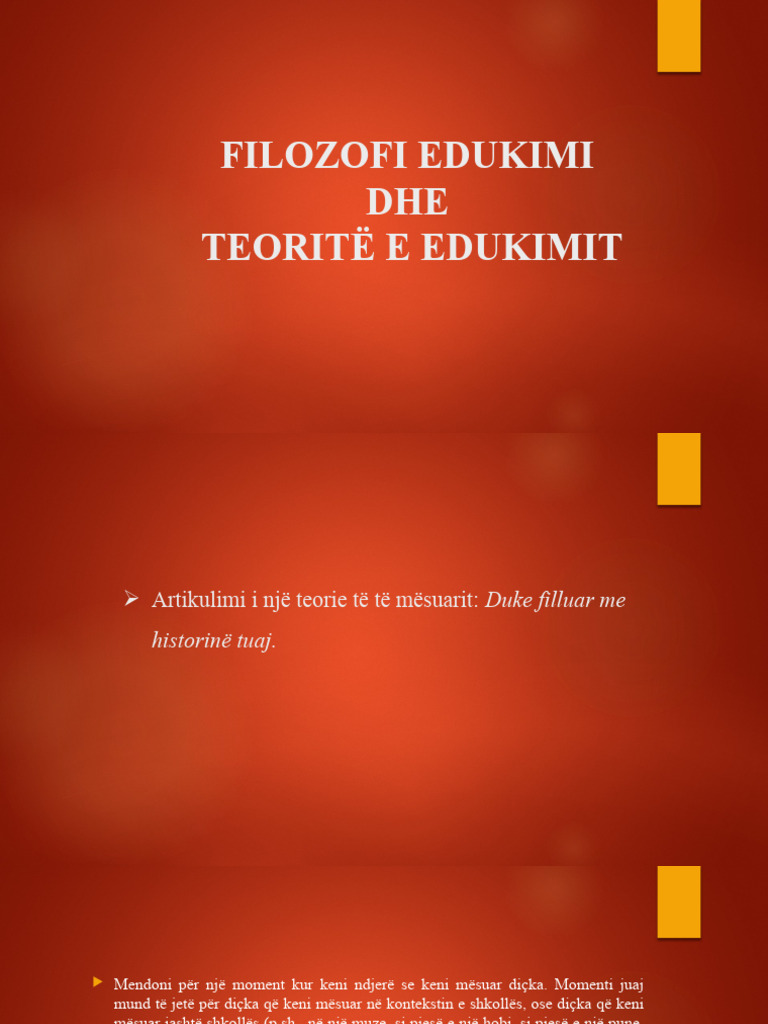 Leksion 1. Filozofi Edukimi Dhe Teorite | PDF