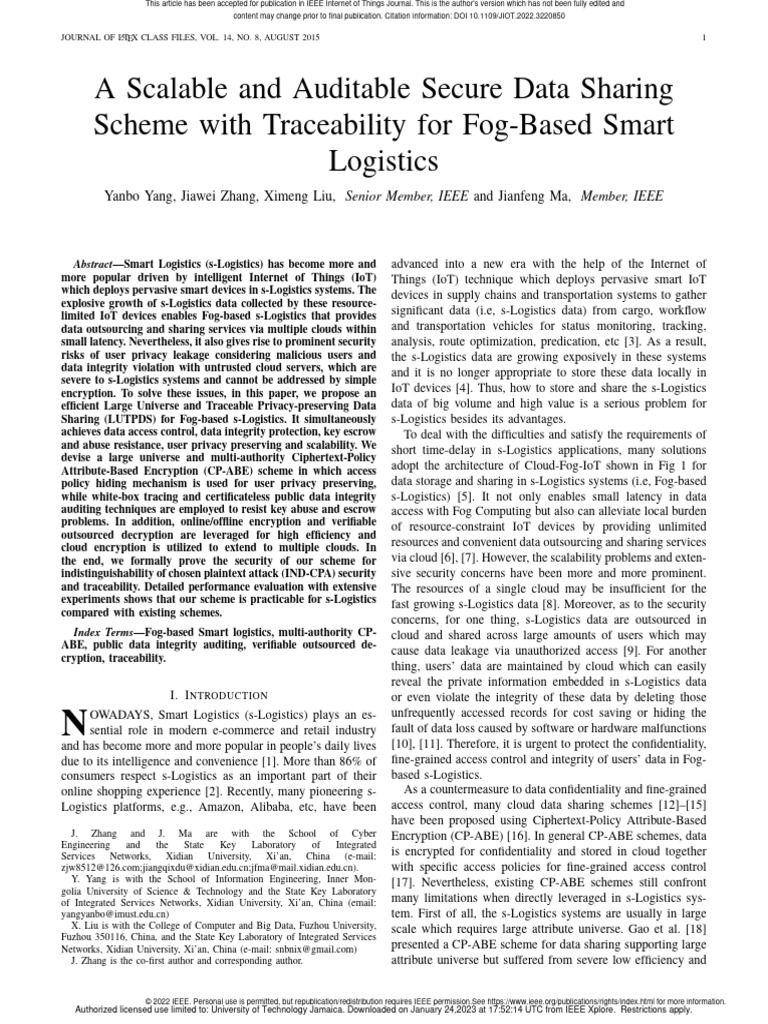 A Scalable And Auditable Secure Data Sharing Scheme With Traceability For Fog Based Smart