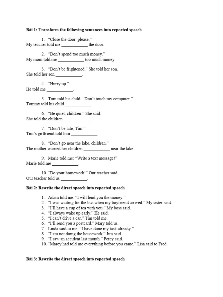 Reported Speech | PDF