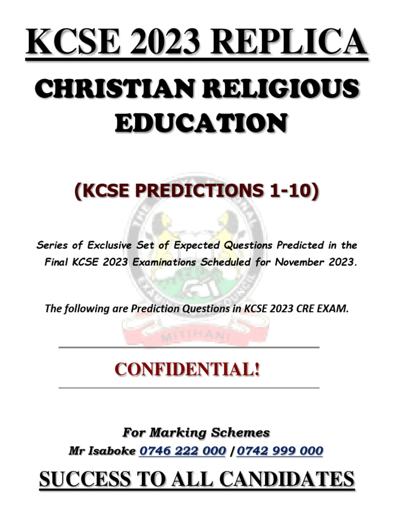 Kcse 2023 Cre Replica Prediction | PDF