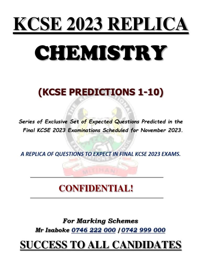 Kcse 2023 Chemistry Replica. | PDF | Ammonia | Solubility