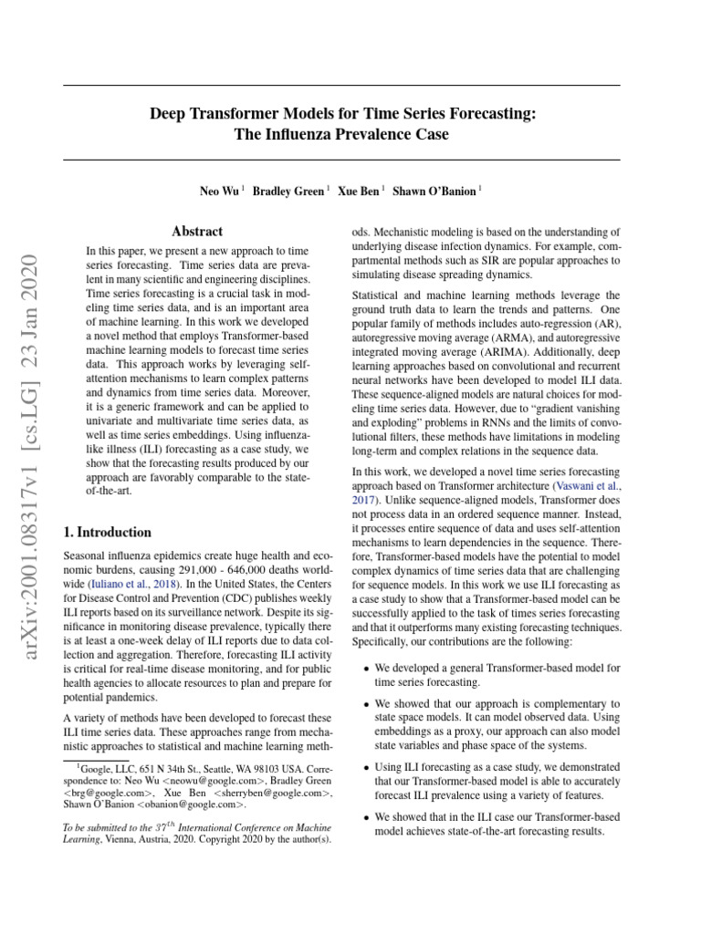 Deep Transformer Models For Time Series Forecasting | PDF | Autoregressive Integrated Moving ...