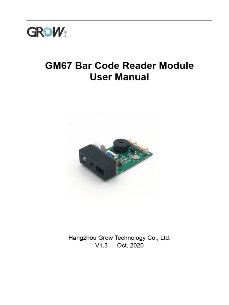 GM67 Barcode Reader Module User Manual-V1.3 | PDF | Barcode | Data