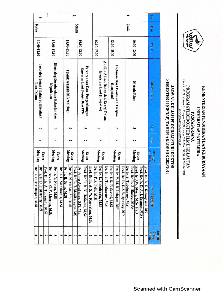 Jadwal MK | PDF