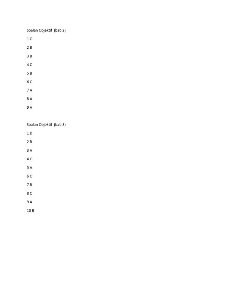 Soalan Objektif Jawapan Ujian Topikal July | PDF